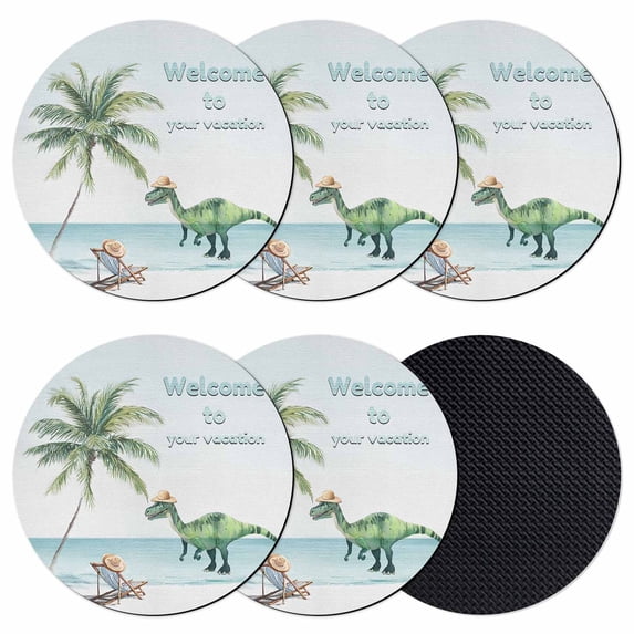 Coastal Coasters Set of 6, Absorbent Coasters for Drinks, Summer Beach ...