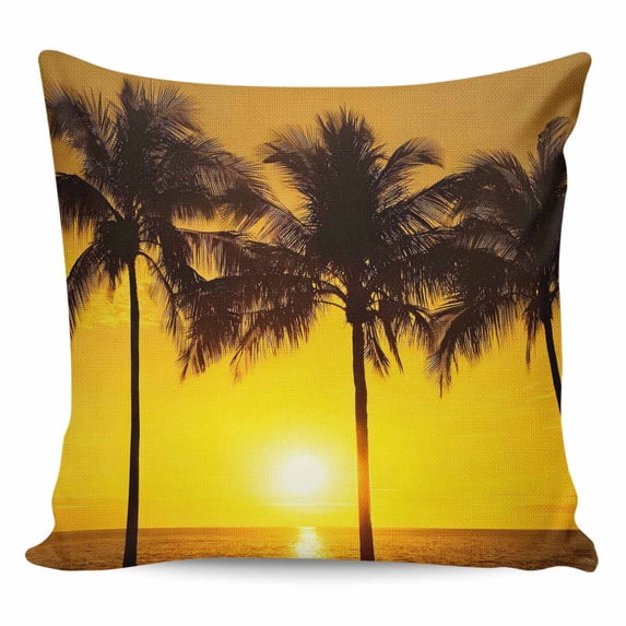 Coastal Coconut Tree Pillow Covers 18x18 Inch Decorative Throw Pillow ...