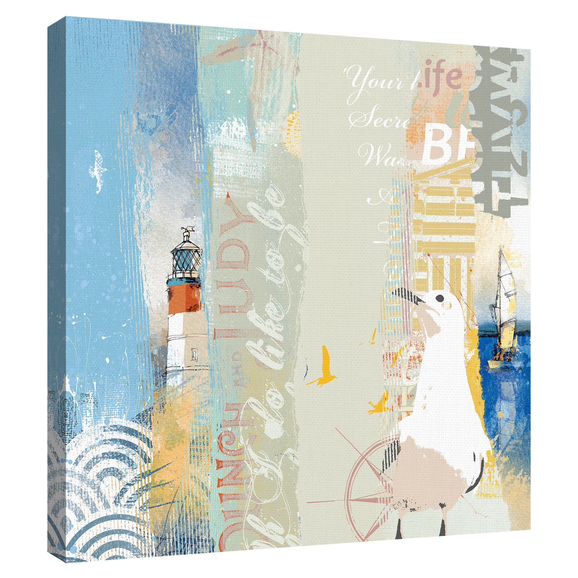 Coastal Collage Watch by Ken Hurd Canvas Art Print - Walmart.com