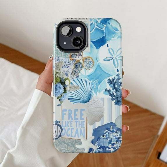 Coastal Collage Watercolor Summer Beach Ocean Seashell Coquette Case 11 ...