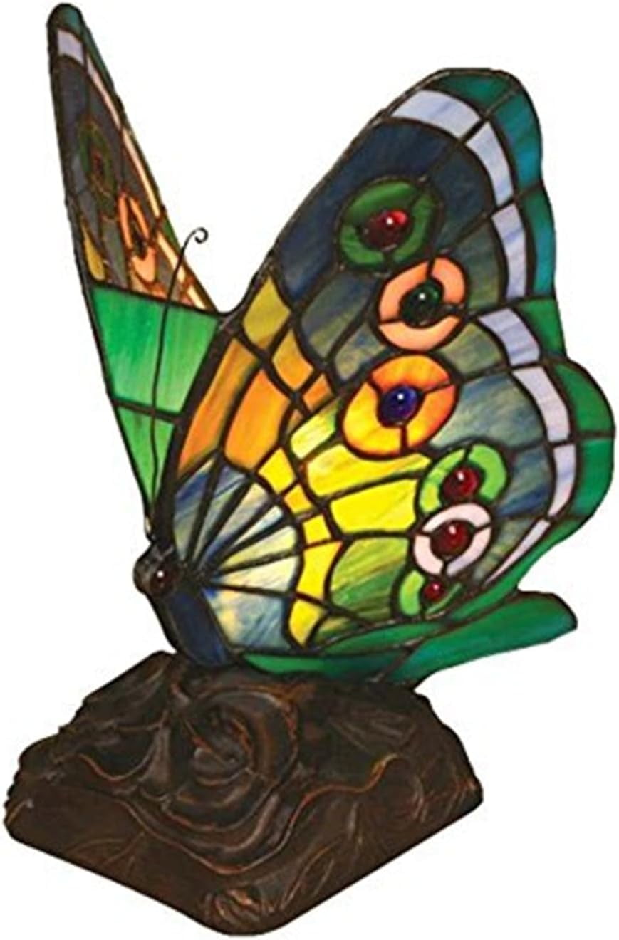 Coastal Cool Butterfly Accent Table Lamp, Handcrafted Stained Glass ...