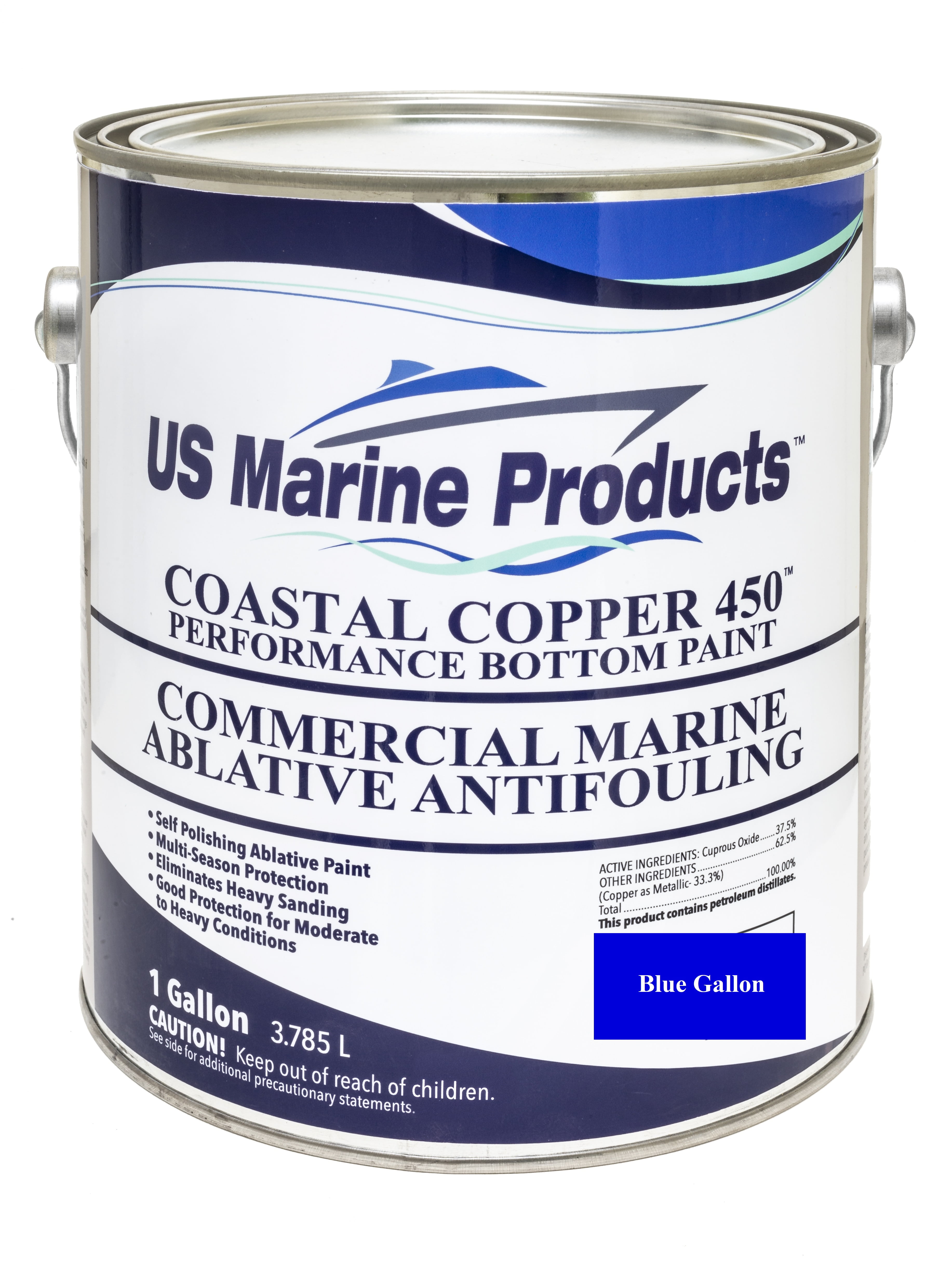Coastal Copper 450 Multi-Season Antifouling Marine Paint - Blue Gallon ...