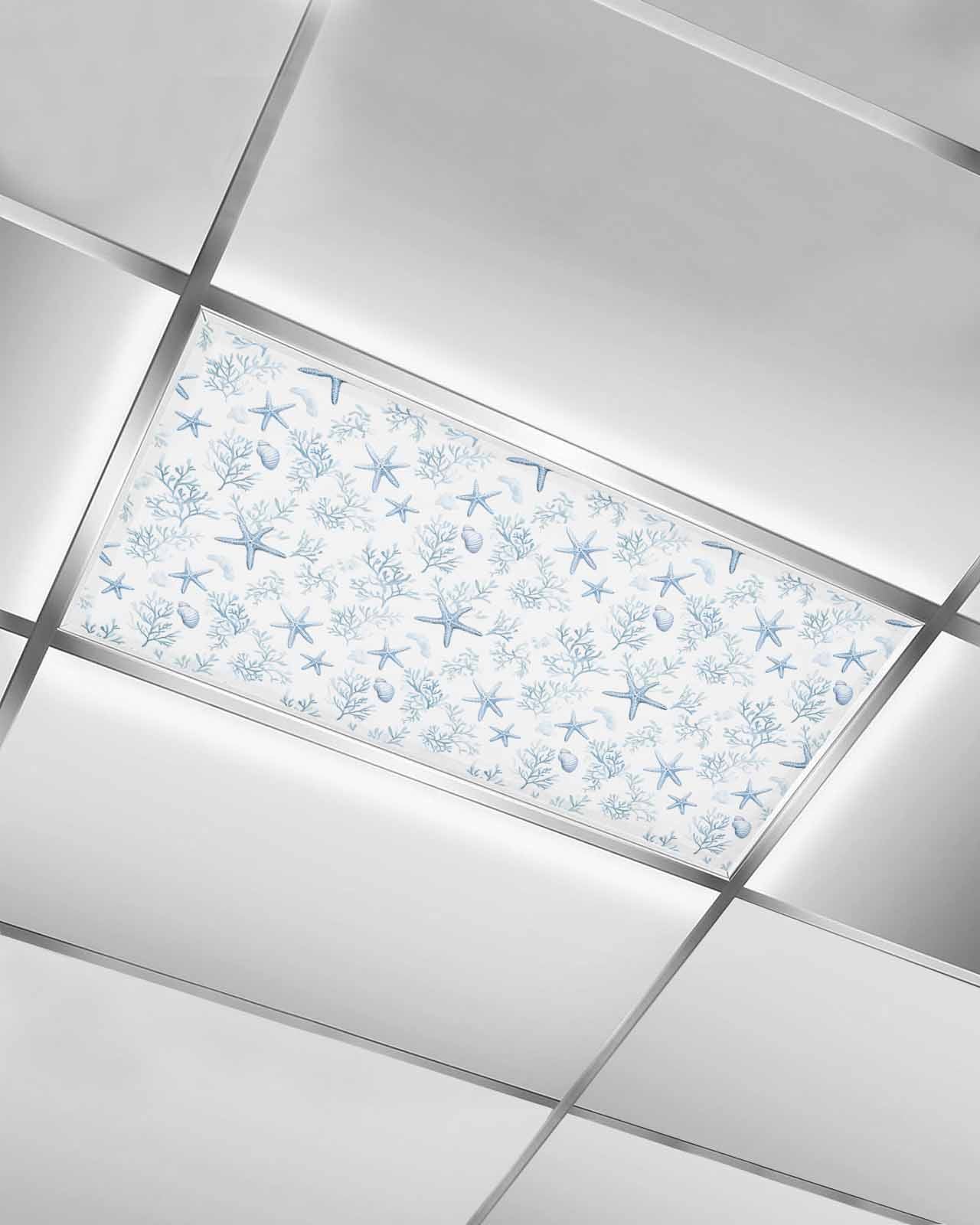 Coastal Coral Fluorescent Light Covers for Ceiling Lights 4x2 feet,1 ...