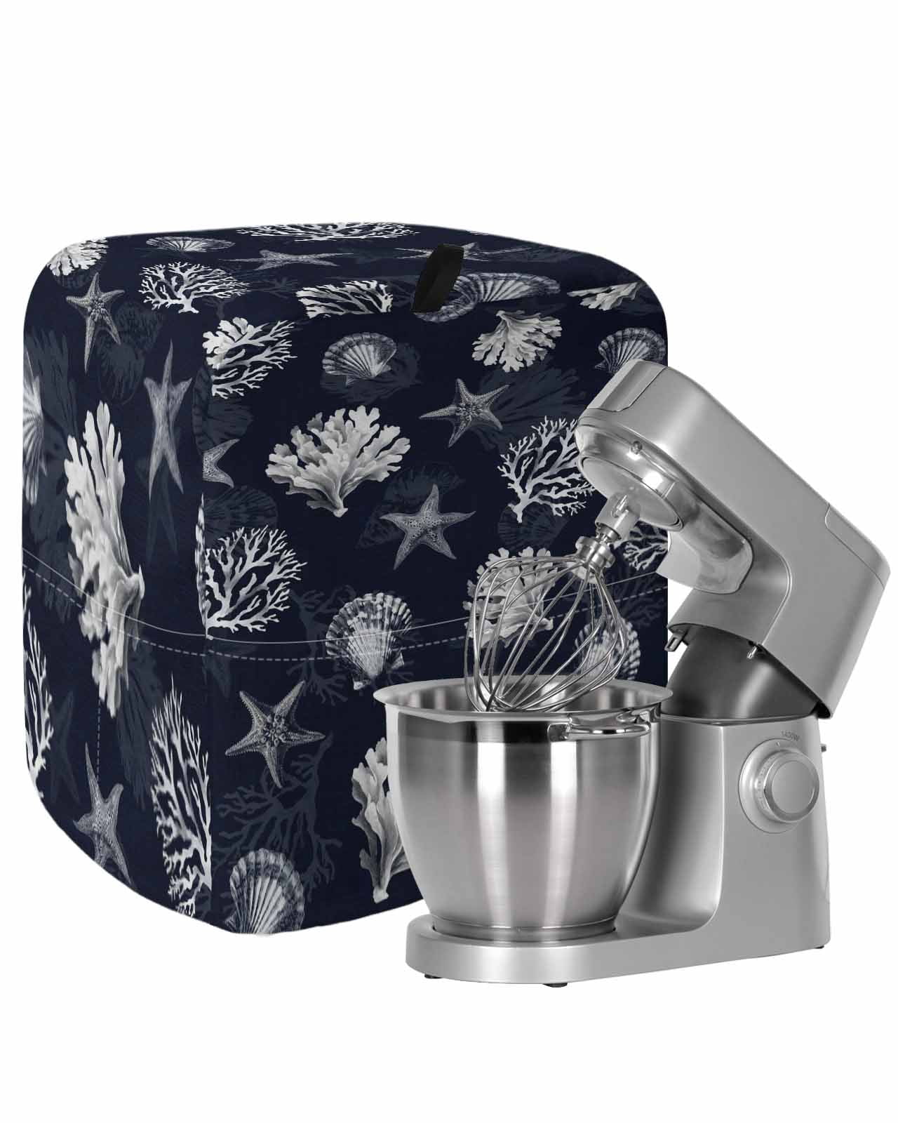 Coastal Coral Stand Mixer Dust Cover with Storage Pocket & Handles ...