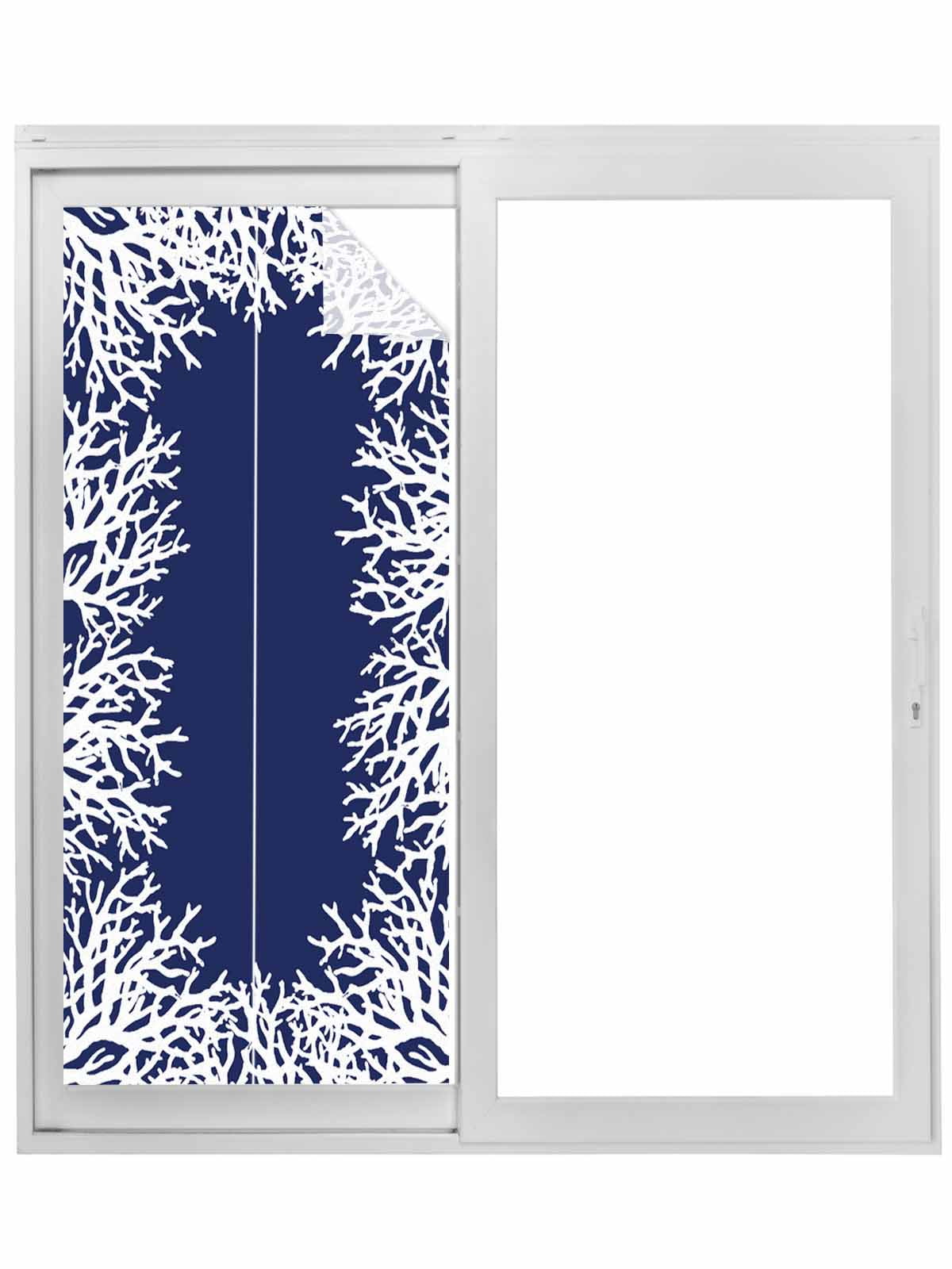Coastal Coral Window Privacy Film Stained Glass Window Film Decorative ...