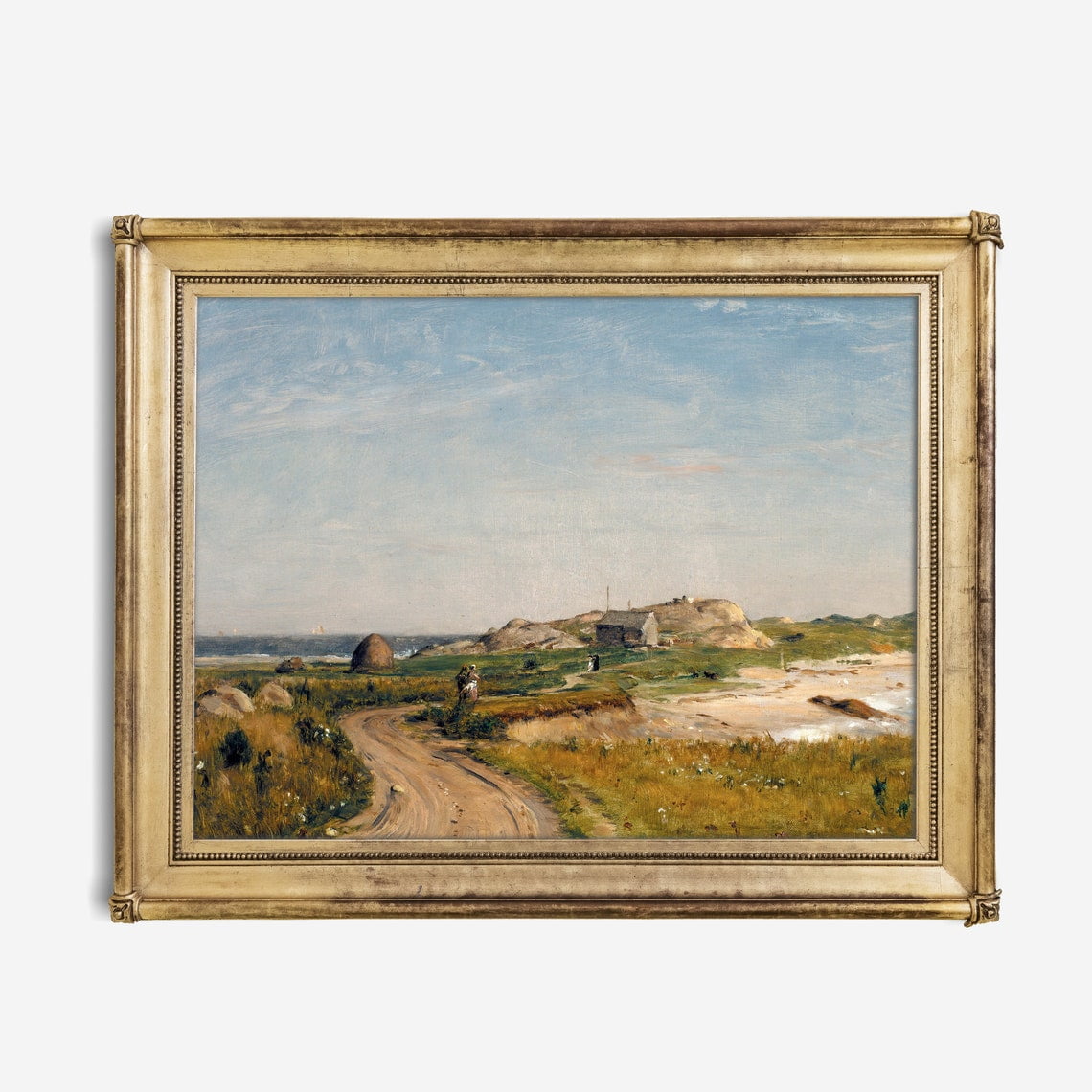 Coastal Cottage Landscape Poster Antique Seaside UNFRAMED Poster, 24x36 ...