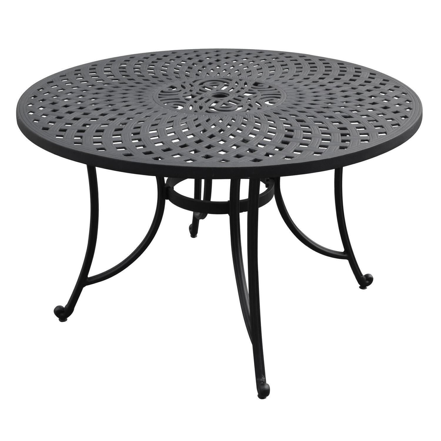 Coastal Cottage Solid-Cast Aluminum Outdoor Dining Table, 46-inch ...