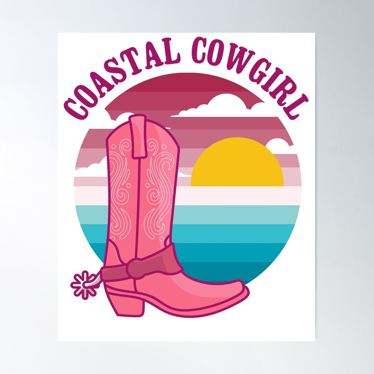 Coastal Cowgirl Country Style Poster Wall Art, Modern Wall Decor For ...