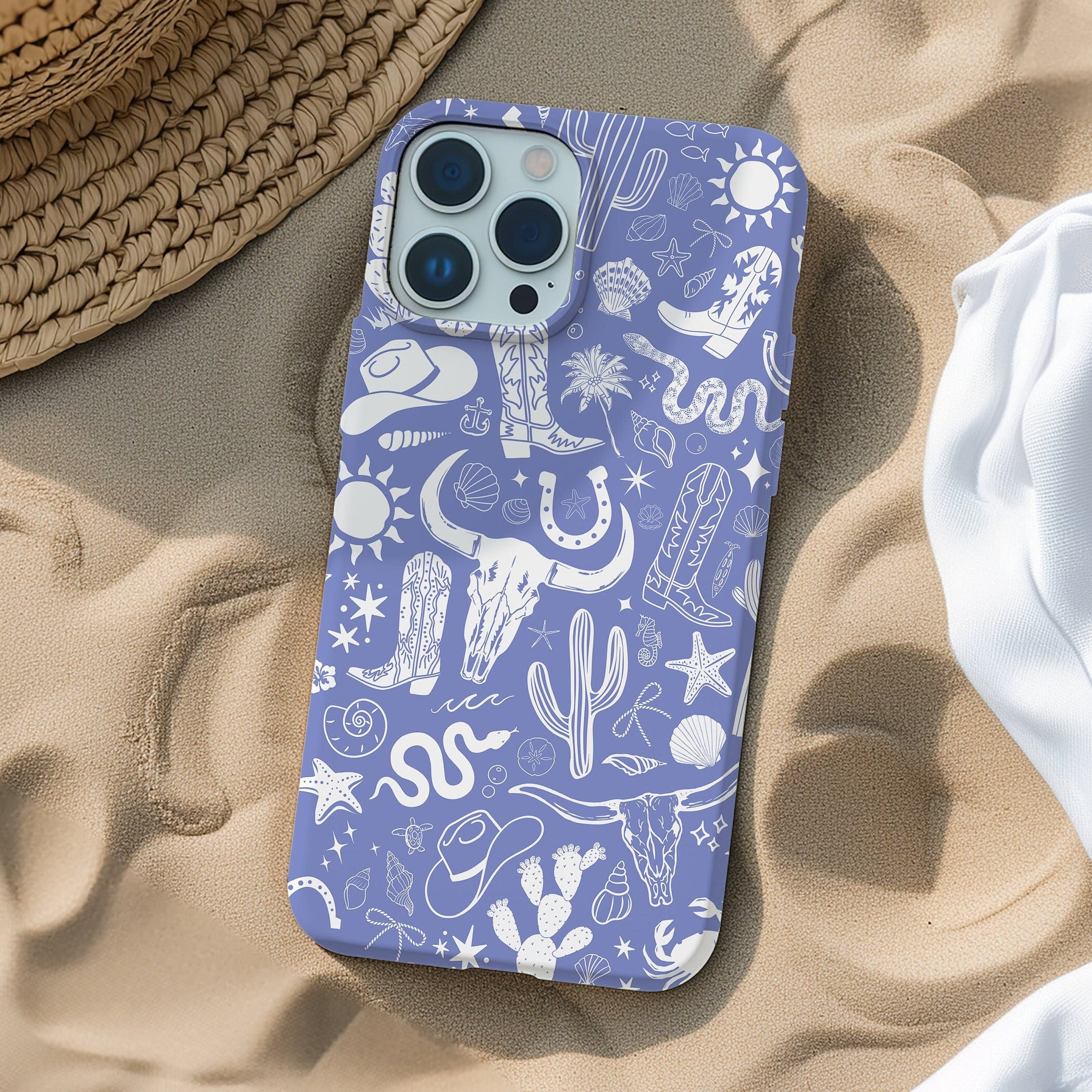 Coastal Cowgirl Ocean Western Aesthetic Trendy Phone Case for iPhone 17 ...