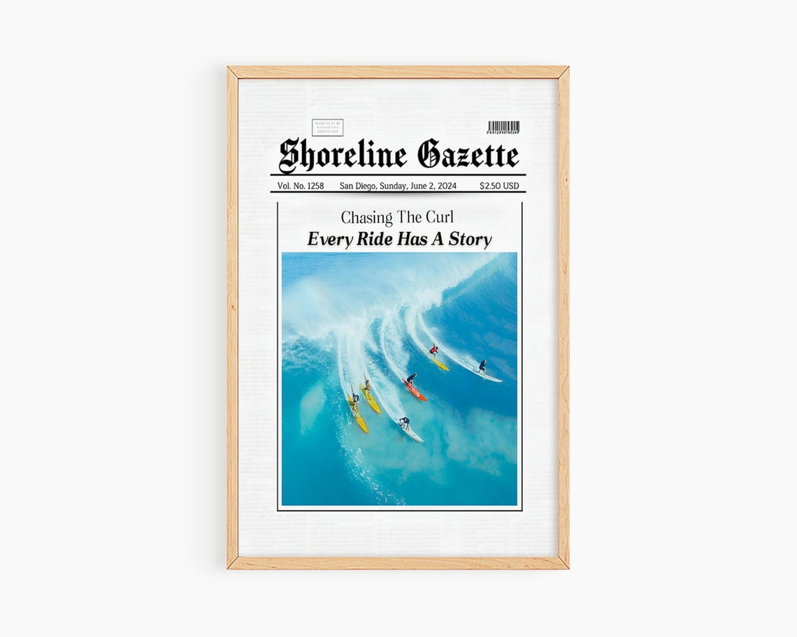 Coastal Cowgirl Print Magazine Cover Preppy Surf Decor, Stretched ...