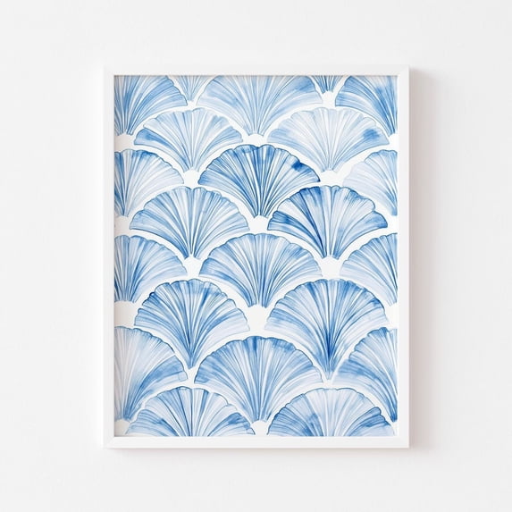 Coastal Cowgirl Seashell Poster, Vintage Blue Beach House Art, Coastal ...