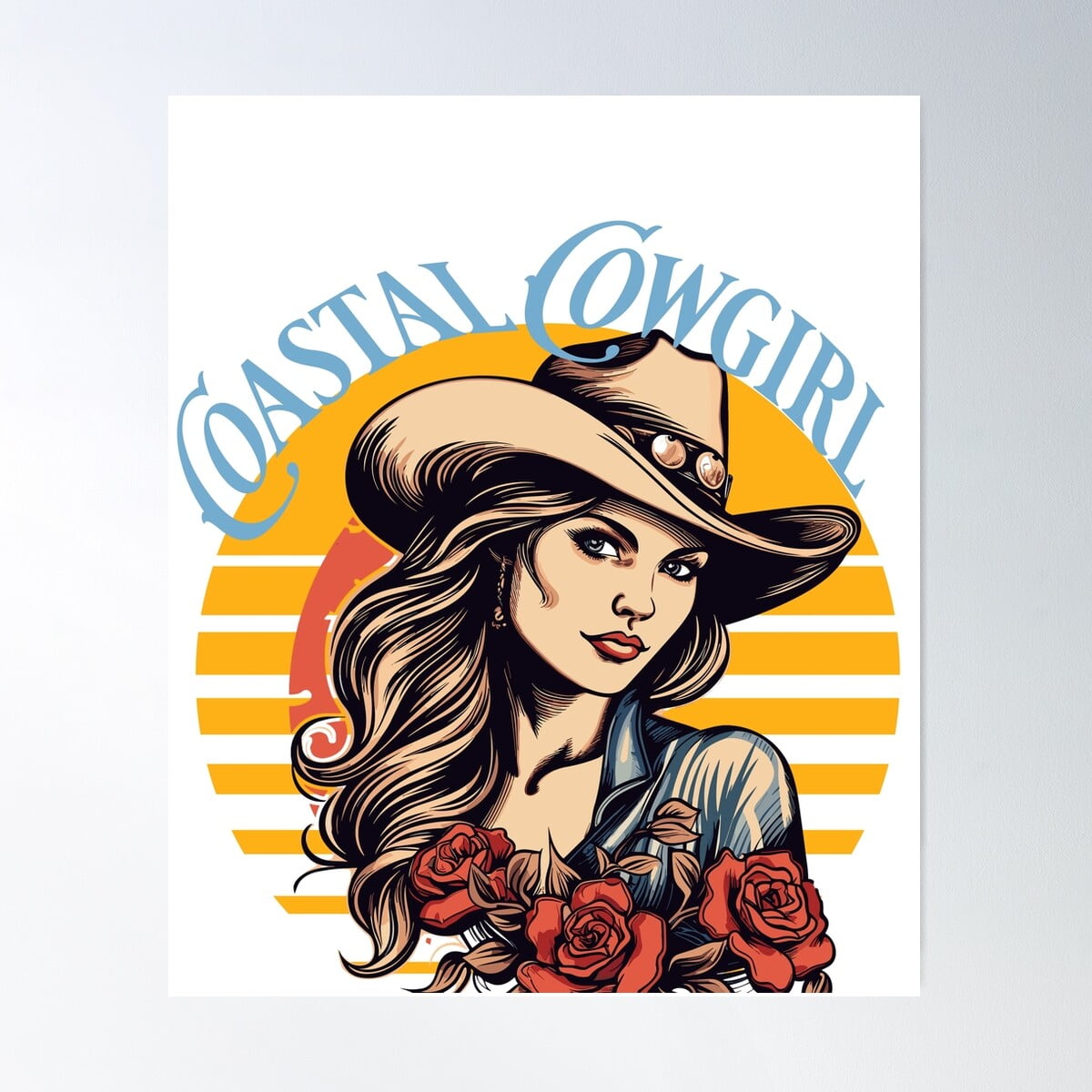 Coastal Cowgirl Vibes, Beach Babe, Cowgirls Gift Poster Wall Art ...