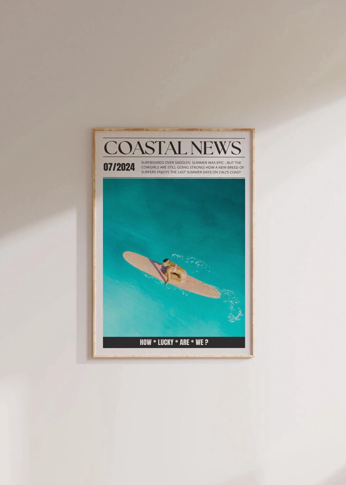 Coastal Cowgirl Wall Art Beachy Magazine Cover Trendy Newspaper Poster ...
