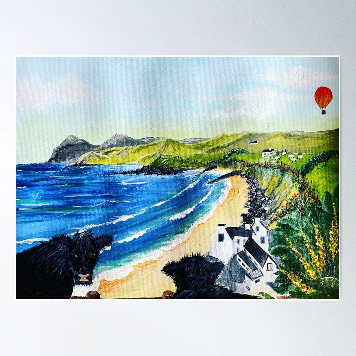 Coastal Cows ! Poster Wall Art, Modern Wall Decor For Living Room ...