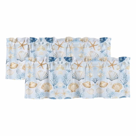 Coastal Curtain Valances for Windows, Kitchen Valance Window Treatments ...