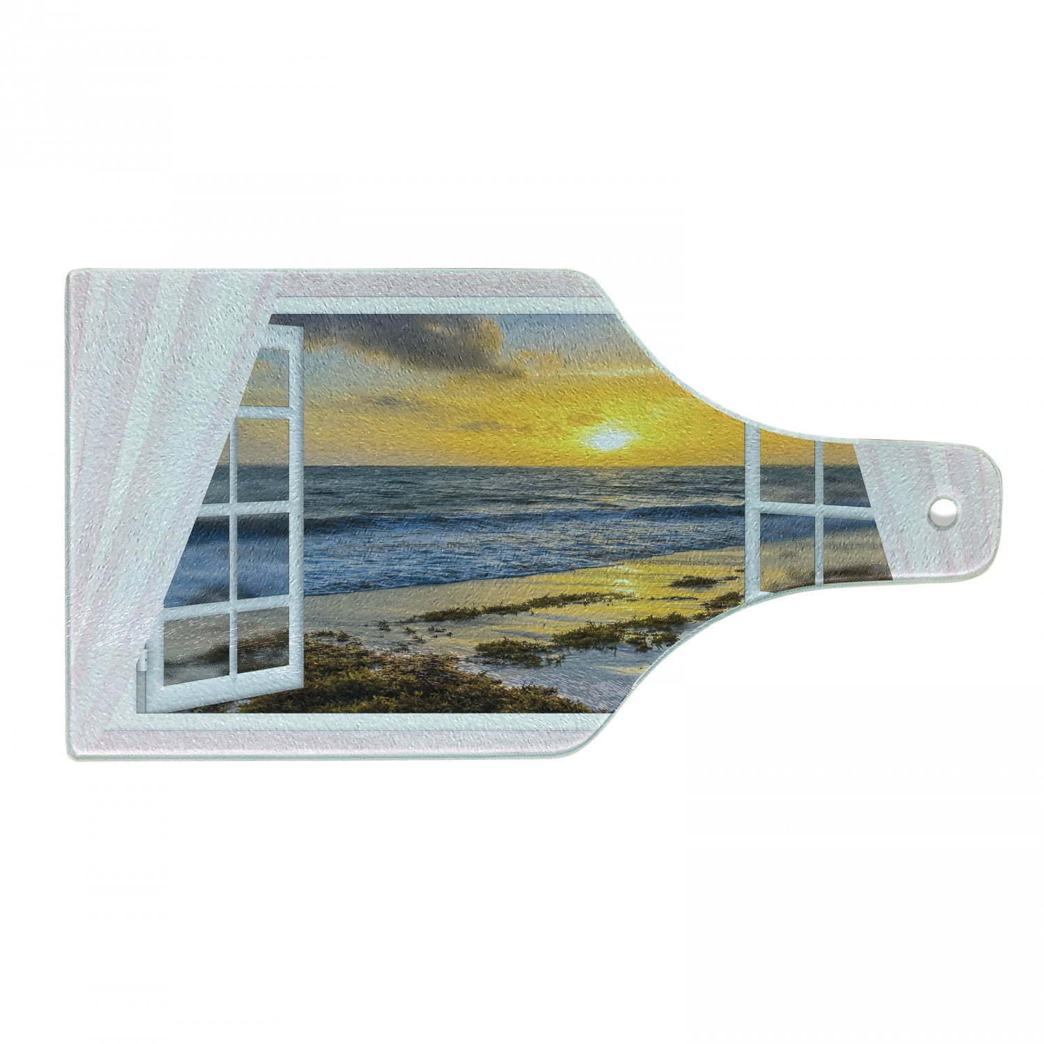 Coastal Cutting Board, Open Window View of the Sky Clouds Rising Sun ...