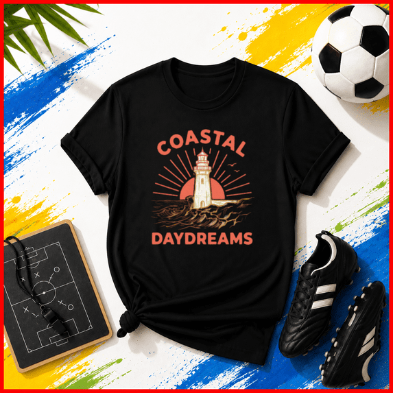 Coastal Daydreams Lighthouse Sunset Retro Graphic Unisex T-Shirt Y2202 ...