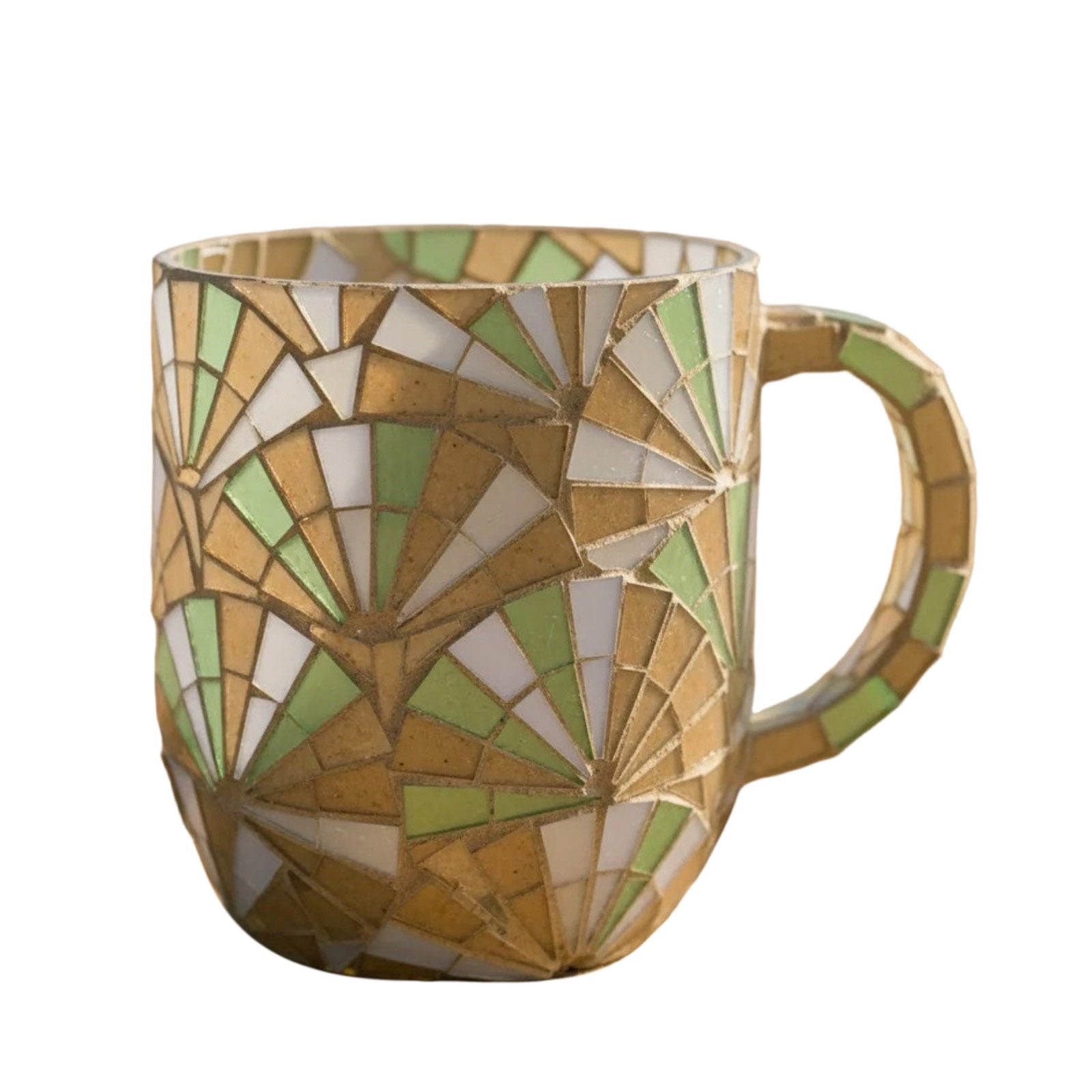 Coastal Decor Mosaics Mug - Handblown Sea Glass Wave Design, 12 oz ...