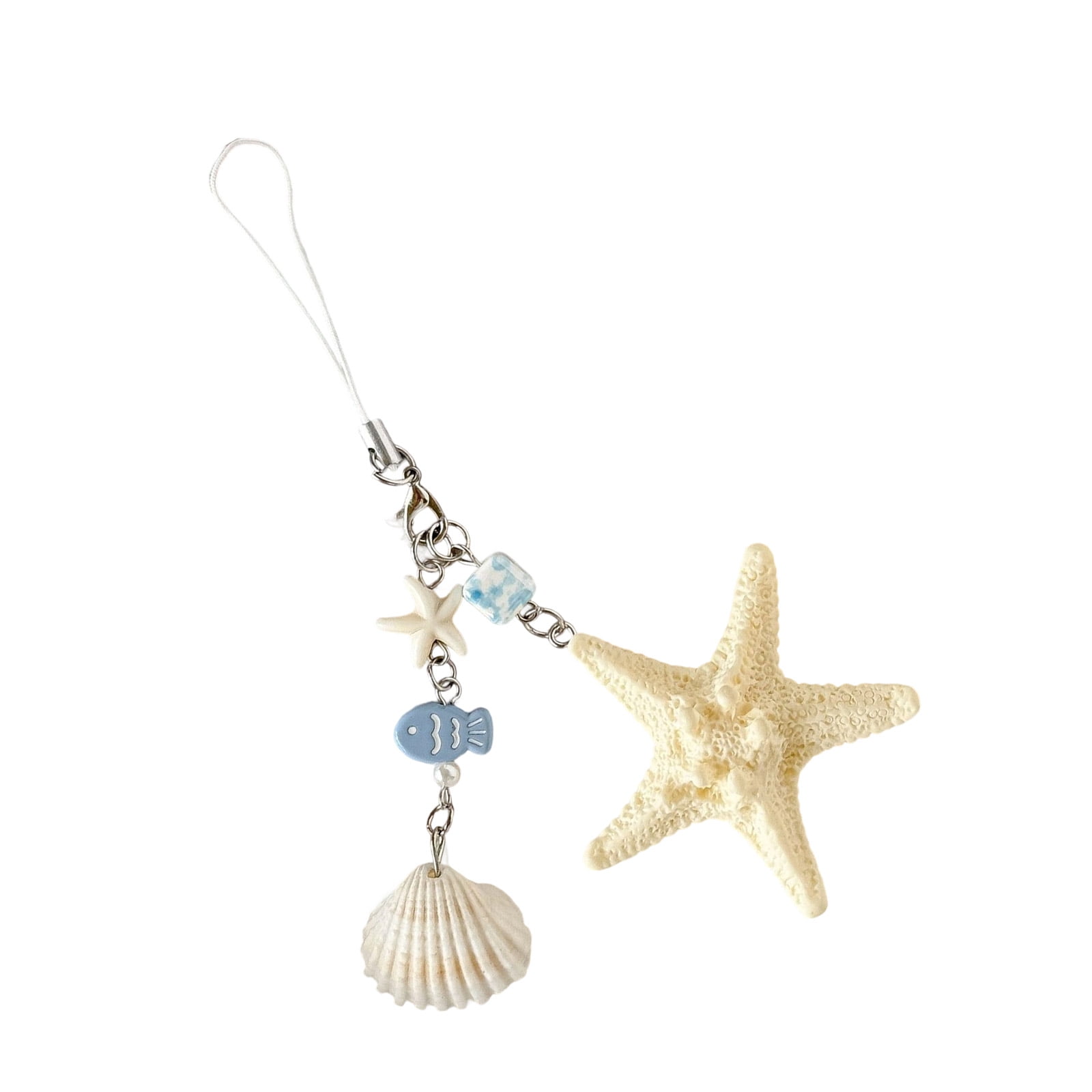 Coastal Decoration Keychain Realistic Starfishes Shell Designs for Keys ...