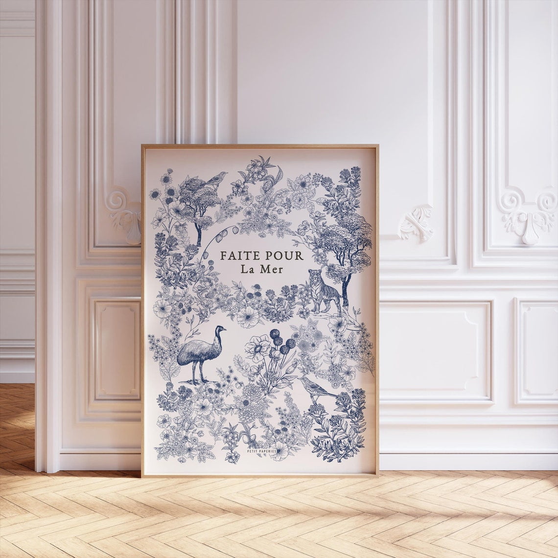 Coastal Delft Blue Wall Art, Vintage Apartment Decor, French Wall Print ...