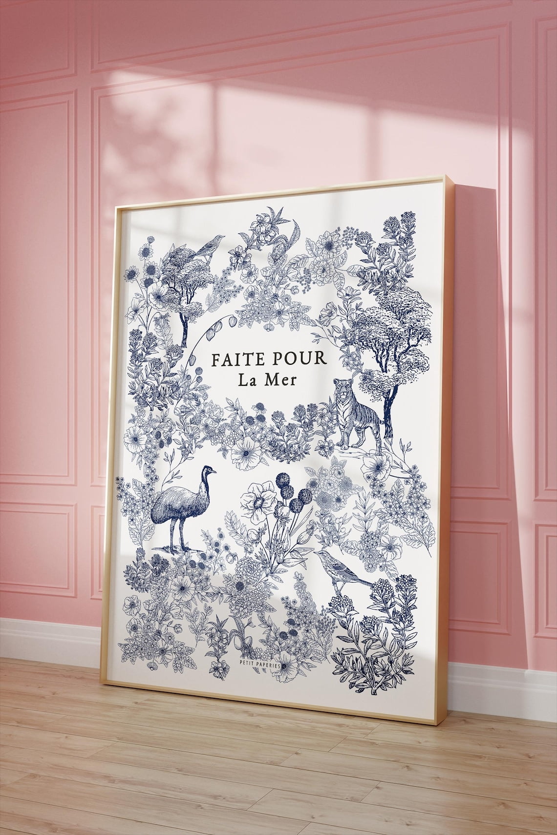 Coastal Delft Blue Wall Art, Vintage Apartment Decor, French Wall Print ...