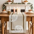 Coastal Dining Table Runner, Starfish Shell Coral Rustic Beige Washable ...