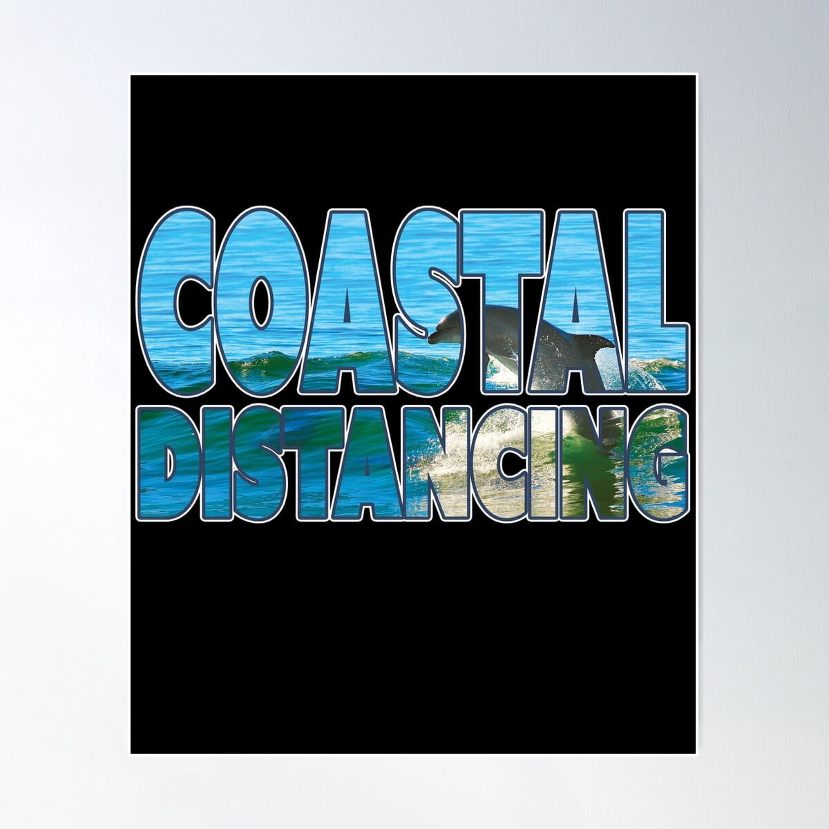 Coastal Distancing - Retro Classic Ocean And Dolphin - Social ...