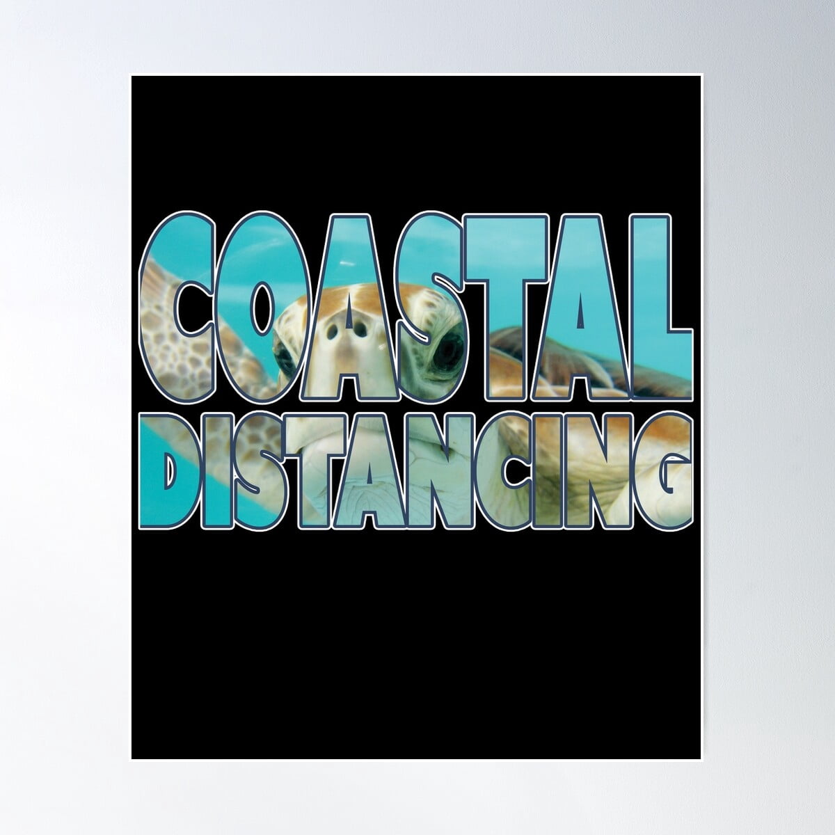 Coastal Distancing - Retro Classic Ocean And Sea Turtle - Social ...