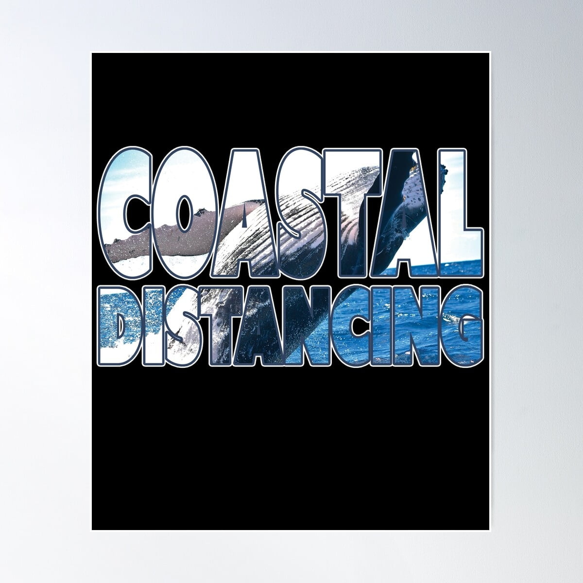 Coastal Distancing - Retro Classic Ocean View With Breaching Whale ...