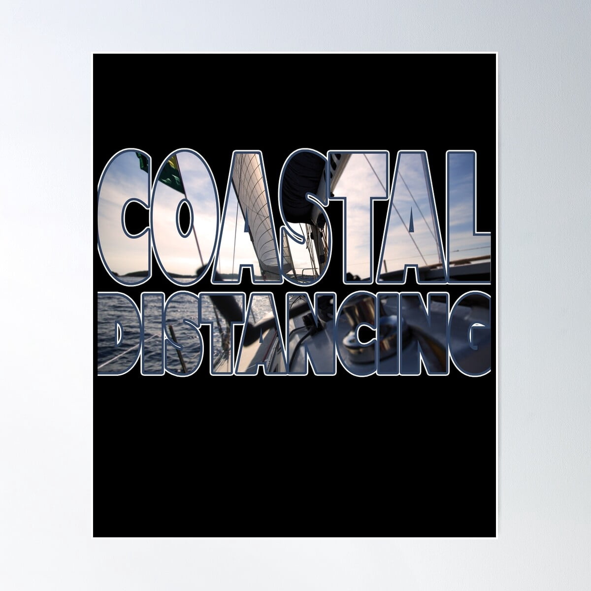 Coastal Distancing - Retro Classic Ocean View From Sailboat - Social ...