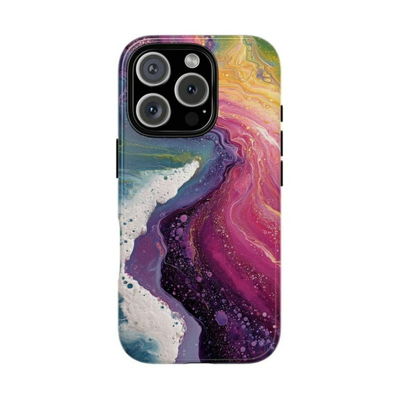 Coastal Drip Pink & Green Liquid Abstract Case for iPhone 11,12,13,14 ...