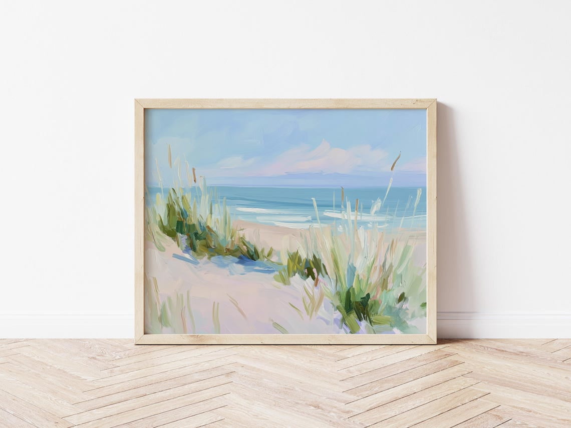 Coastal Dune Grass Landscape: Beach House Decor #84, Unframed Canvas ...