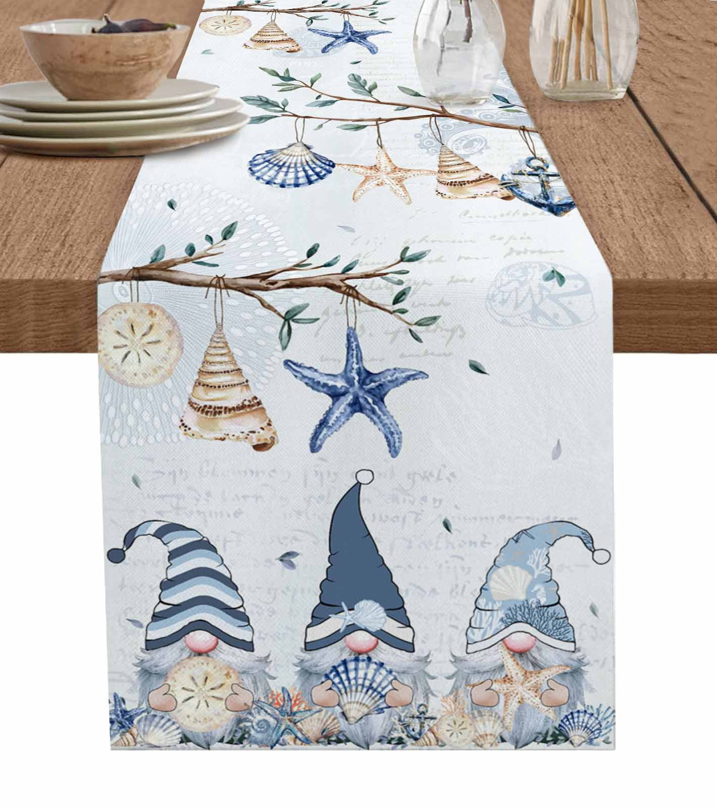 Coastal Eucalyptus Burlap Cotton Table Runner 13x120 Inches Long ...
