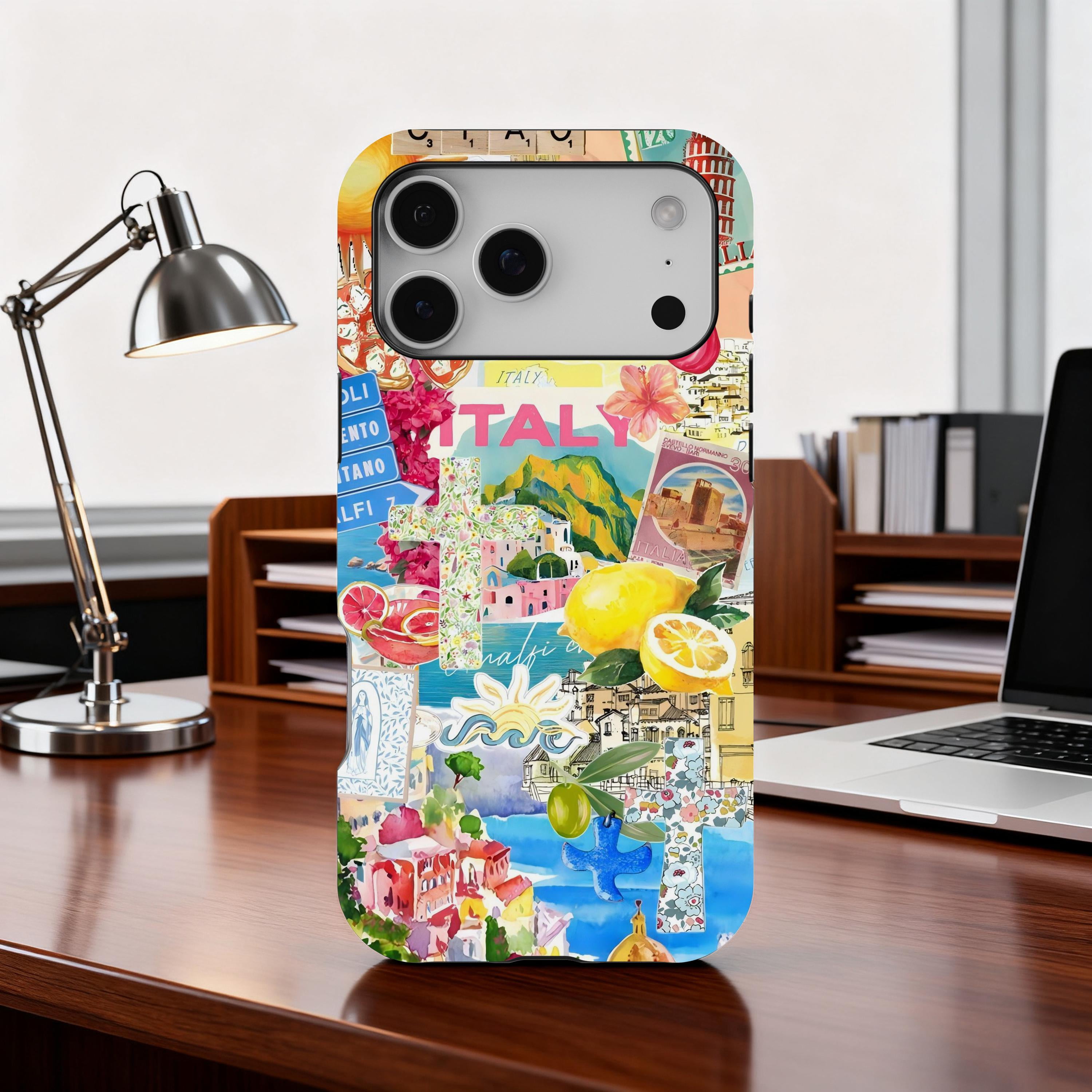 Coastal European Amalfi Coast Scenic Phone Case with iPhone 17 to 11 ...