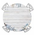 Coastal Fall Round Table Cover, Summer Blue Pumpkin Starfish Coral ...