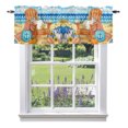 Coastal Fall Valances for Windows, Beach Holiday Pumpkin Beach Sea ...