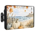 Coastal Fall Waterproof Outdoor TV Cover, Coastal Blue Pumpkin Starfish ...
