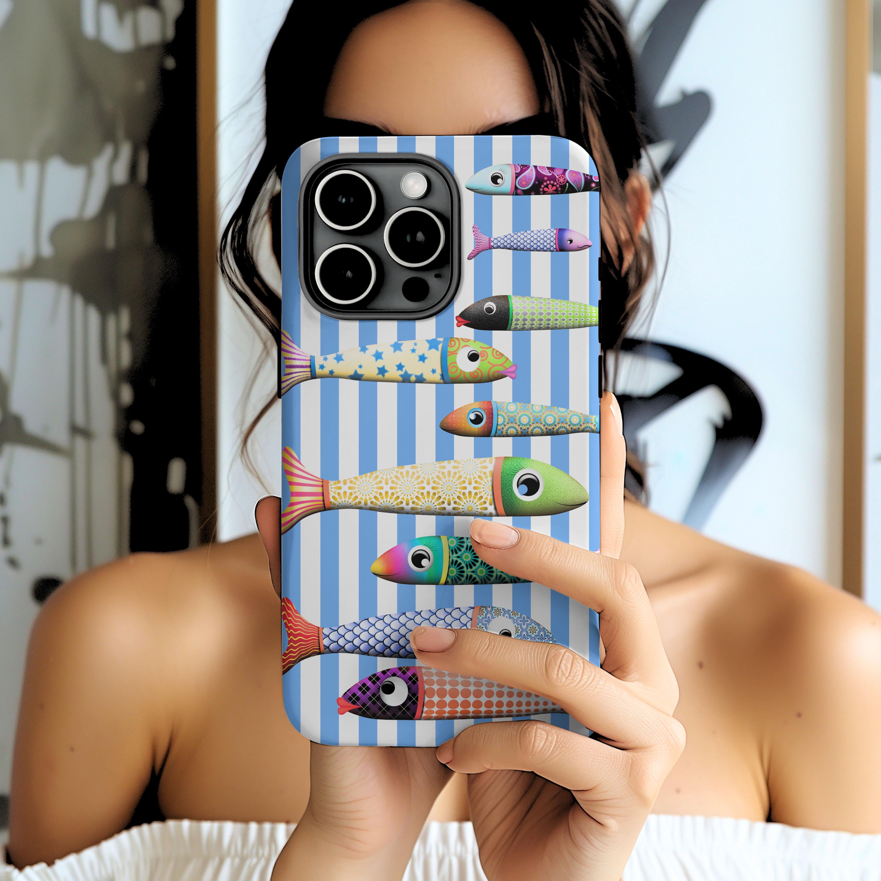 Coastal Fish Art Tough Phone Case 17 16 15 14 13 12 11 Pro Max ...