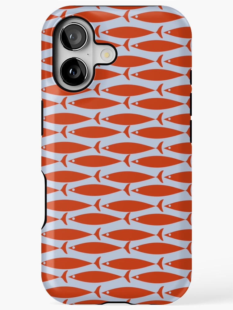 Coastal Fish Nautical Retro Groovy Pattern iPhone Case 11 12 13 14 15 ...
