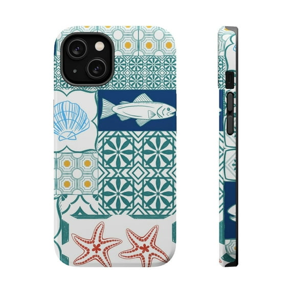 Coastal Fish Phone Case Nautical Beach Style Cover for iPhone 12 13 14 ...