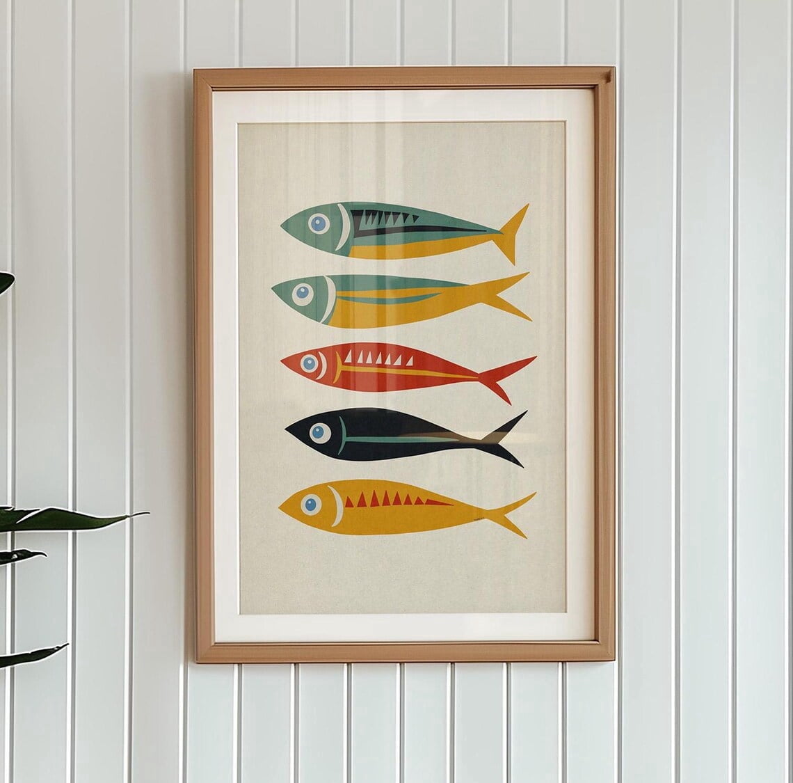 Coastal Fish Poster Sardine Kitchen Decor Nautical Ocean Wall Art ...