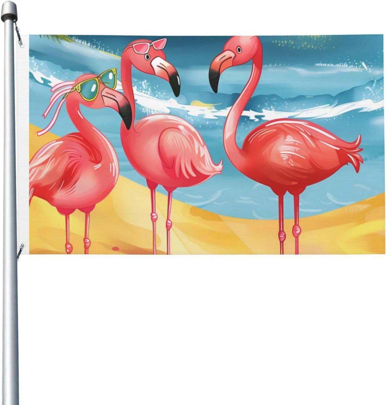 Coastal Flamingo 2x3 ft Flag Welcome Summer,Pink Flamingo Flag All ...