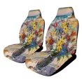 Coastal Floral Sunset Car Seat Covers Front Seats Universal Fit for ...