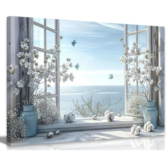 Blue Butterfly Wall Art Animal Canvas Art Butterflies Aesthetic ...