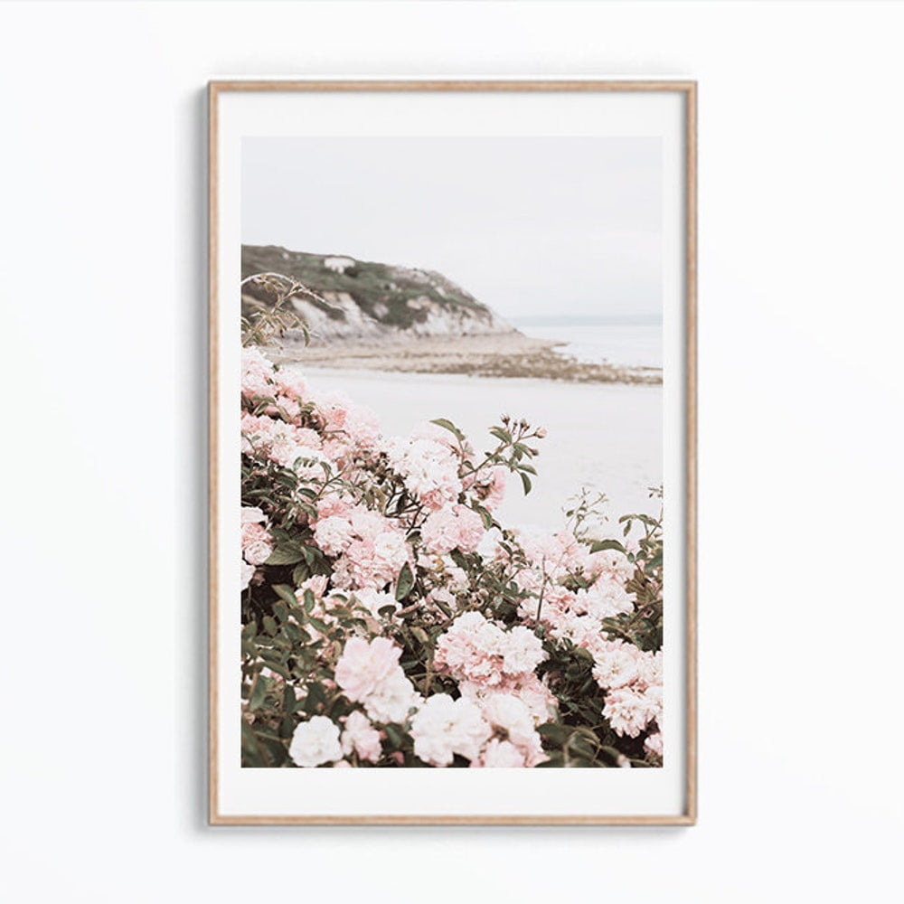 Coastal Flower Wall Art, Beach Flower Print, Beach Floral Decor, Beach ...