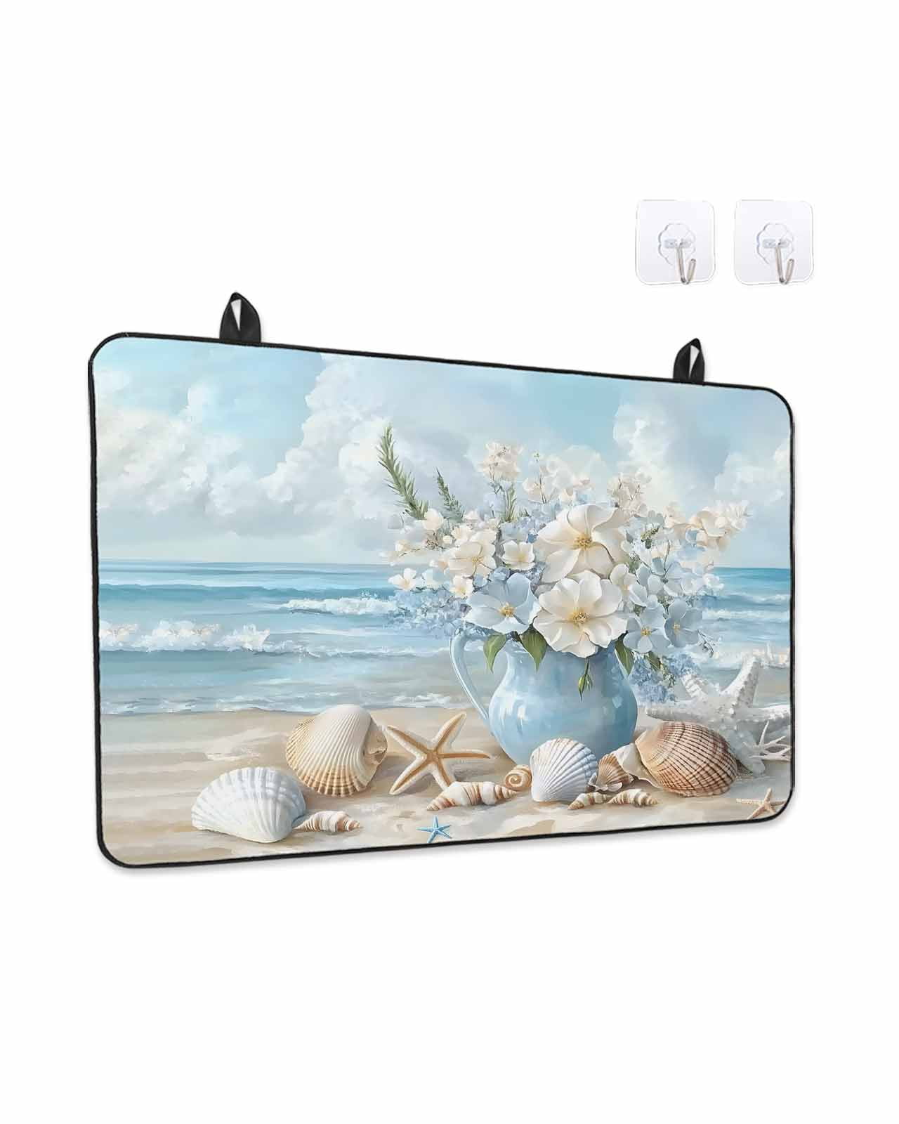 Coastal Flowers Stove Top Covers for Electric Stove, Kitchen Glass ...