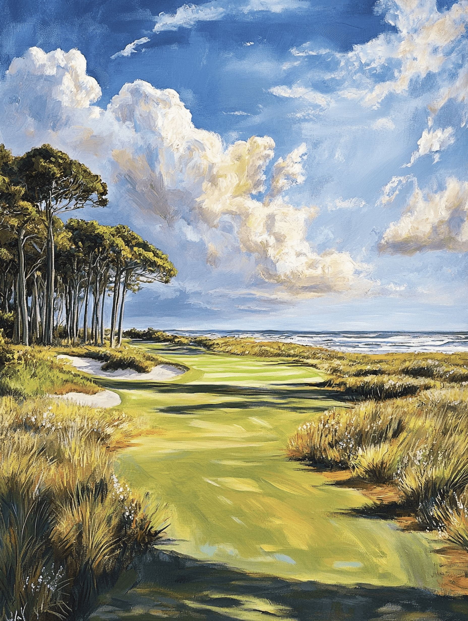 Coastal Golf Course Canvas Print/Wall Art Perfect for Living Room ...