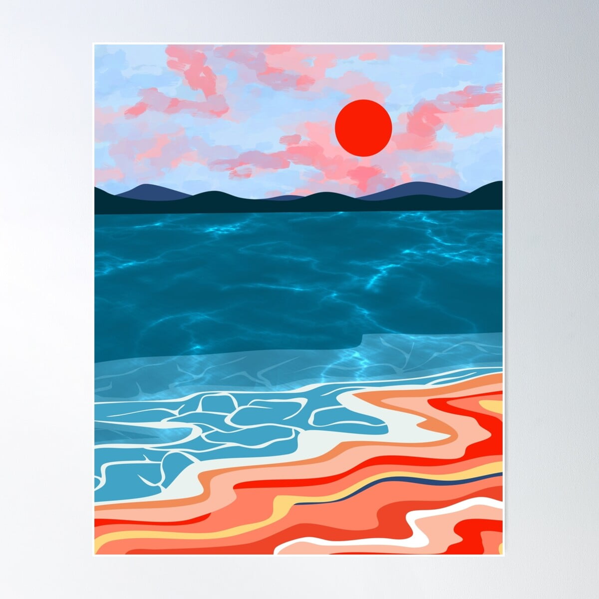 Coastal Hues, Calming Ocean Landscape, Sand And Sea Art, Beach Life ...