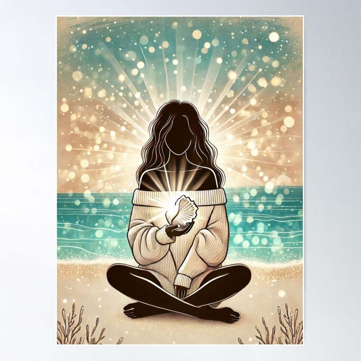 Coastal Illumination Poster Wall Art, Modern Wall Decor For Living Room ...