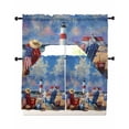 Coastal Indenpendence Day Kitchen Curtains Sets 24 Inch Length with ...
